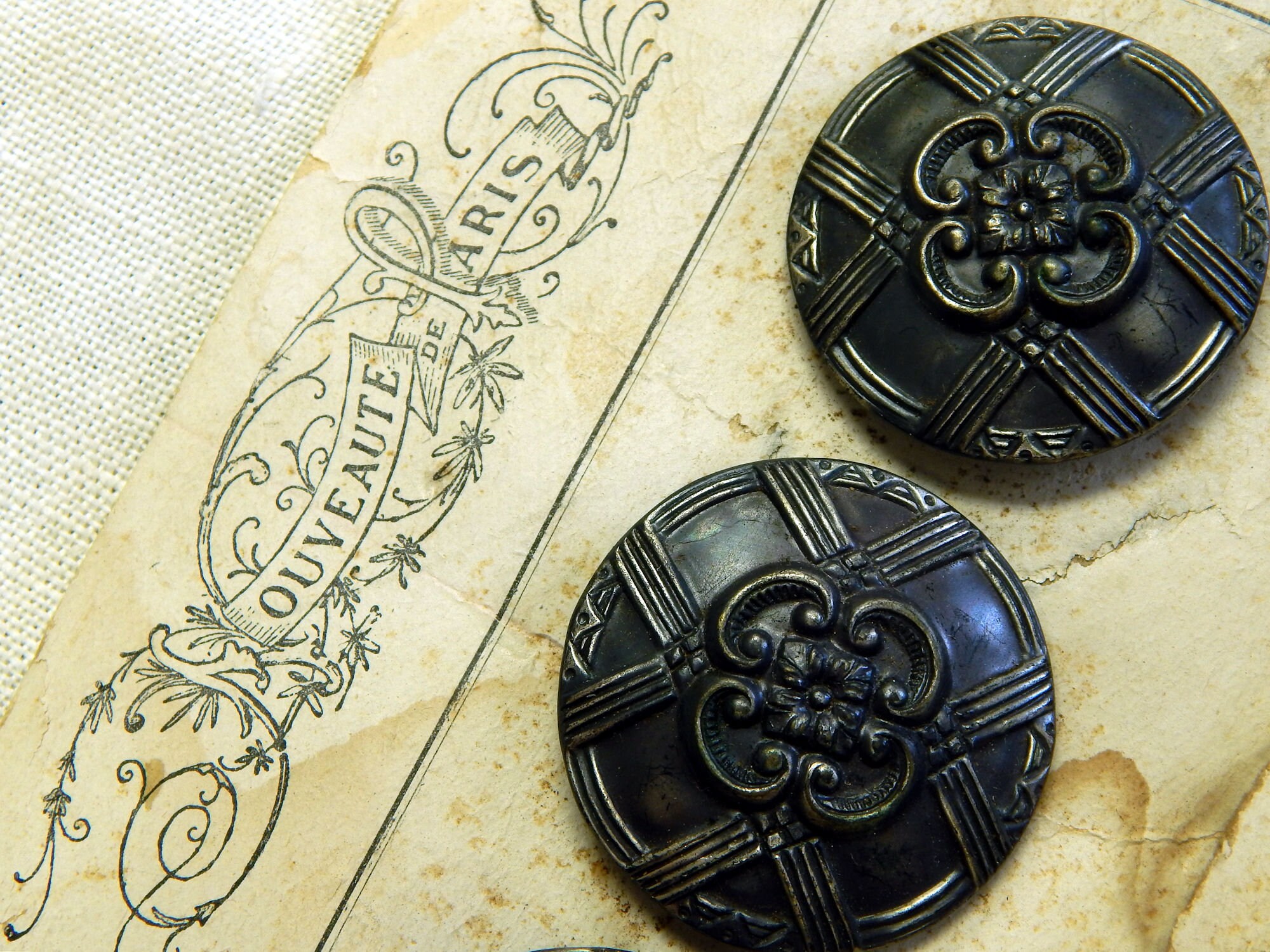 Vintage French Button Nouveaute De Paris Metal 37mm - Etsy