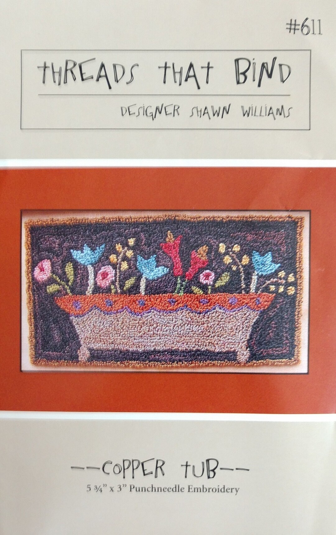Copper Tub Punchneedle Embroidery Pattern Khaki Weavers Cloth Shawn Williams Designer Threads ...