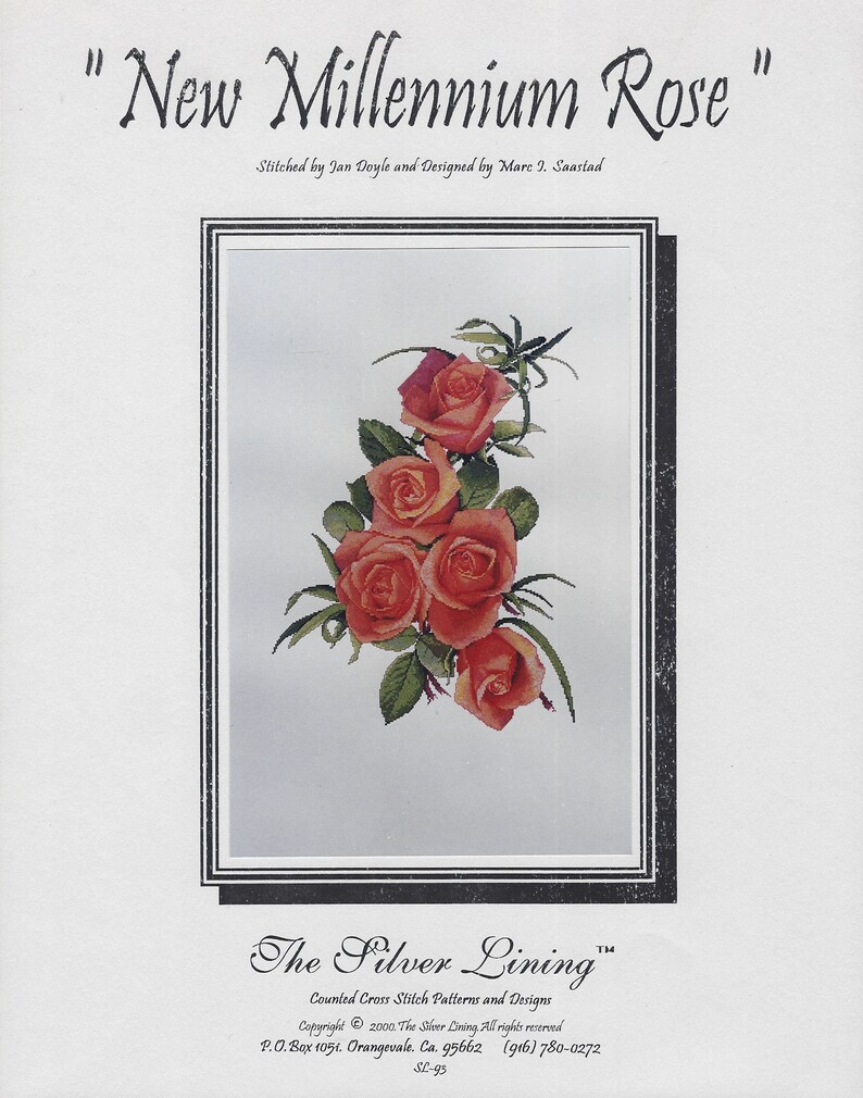 New Millennium Rose Counted Cross Stitch Chart Designer Marc Saastad ...