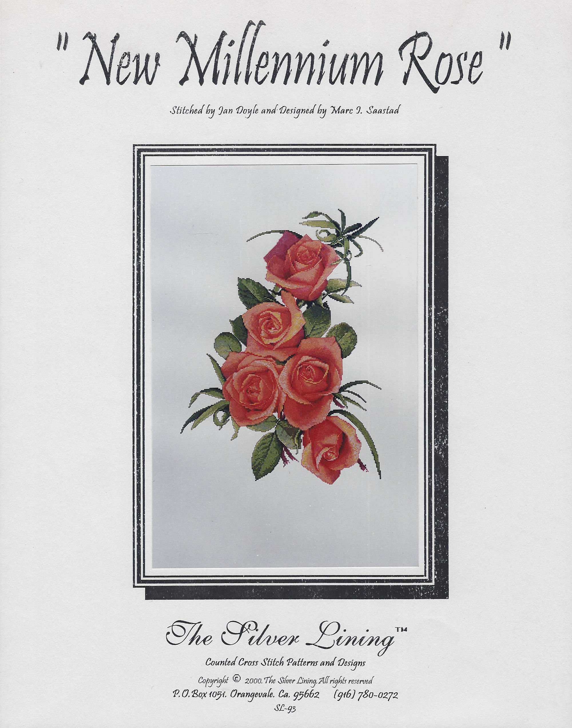 New Millennium Rose Counted Cross Stitch Chart Designer Marc Saastad ...