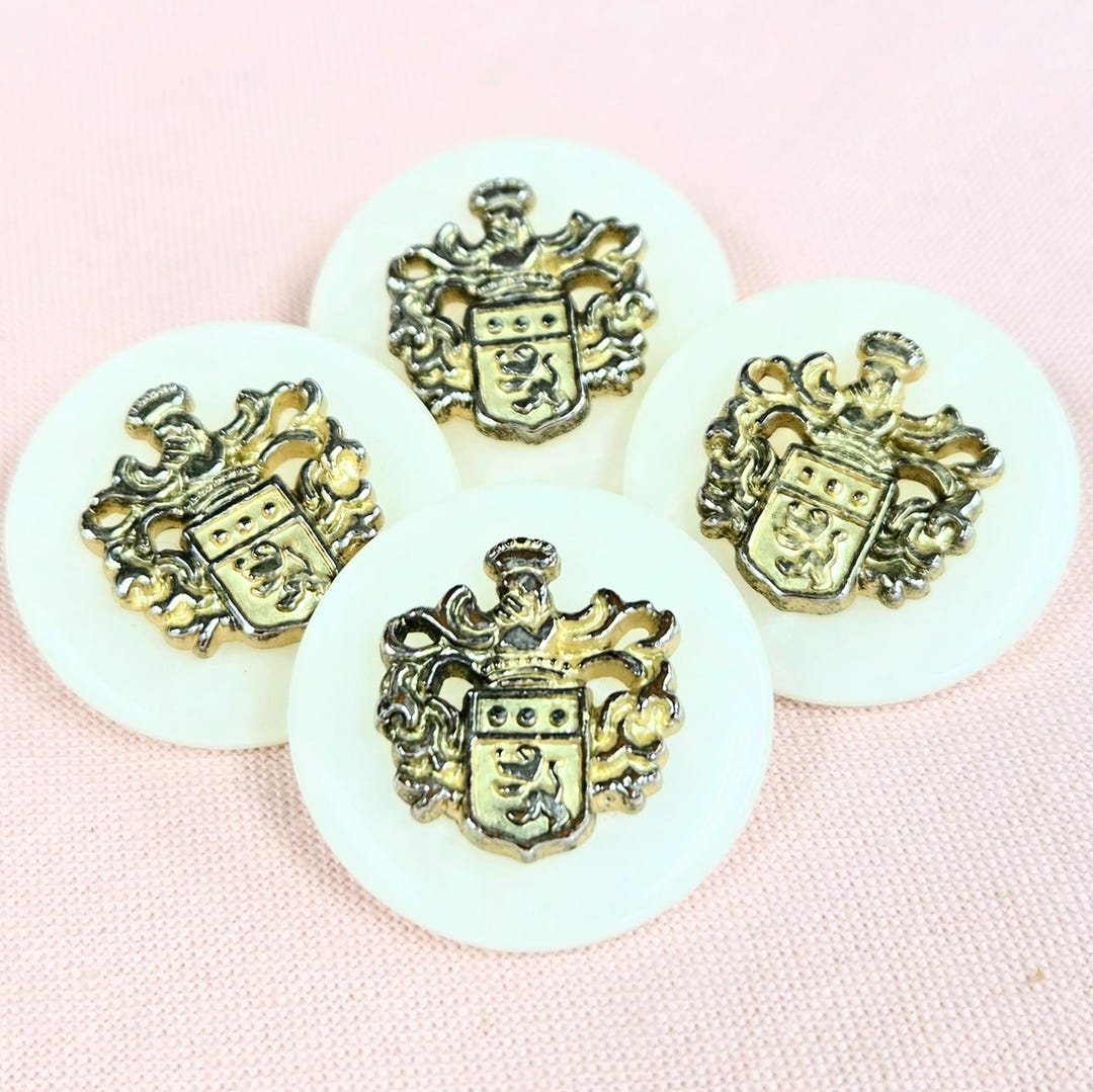 Four White Plastic OME Blazer Buttons 22mm 7/8" Clothing Restoration ...