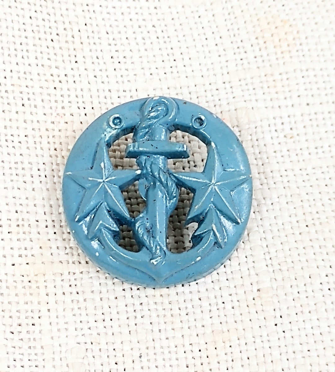 Blue Plastic Anchor Self Shank Button 22mm 7/8" Sewing S - Etsy