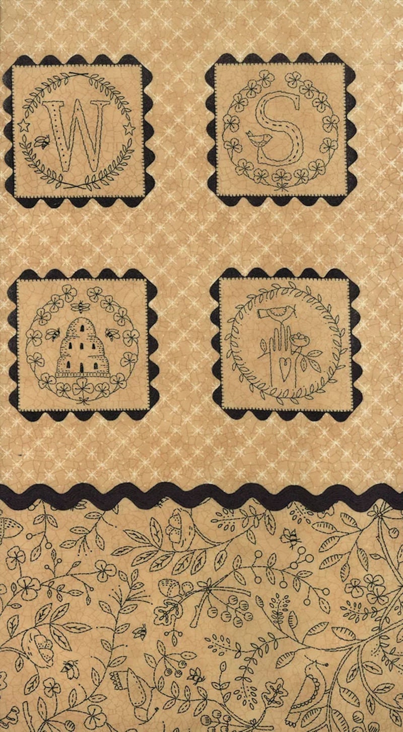 Monogram Panel Kathy Schmitz Studio Full Circle Moda Quilt | Etsy