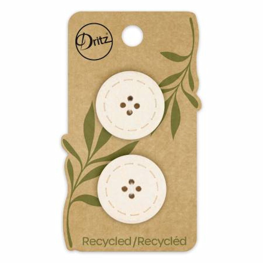 Natural Button Stitch Round 25mm 1" Dritz Button by the Card - Etsy
