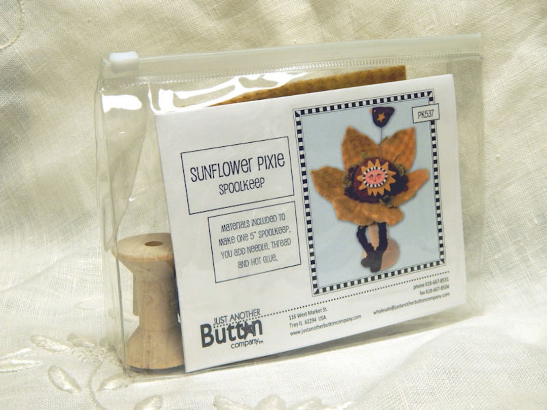 Sunflower Pixie Spoolkeep Kit Button Wool Pin Spool Just Another Button ...