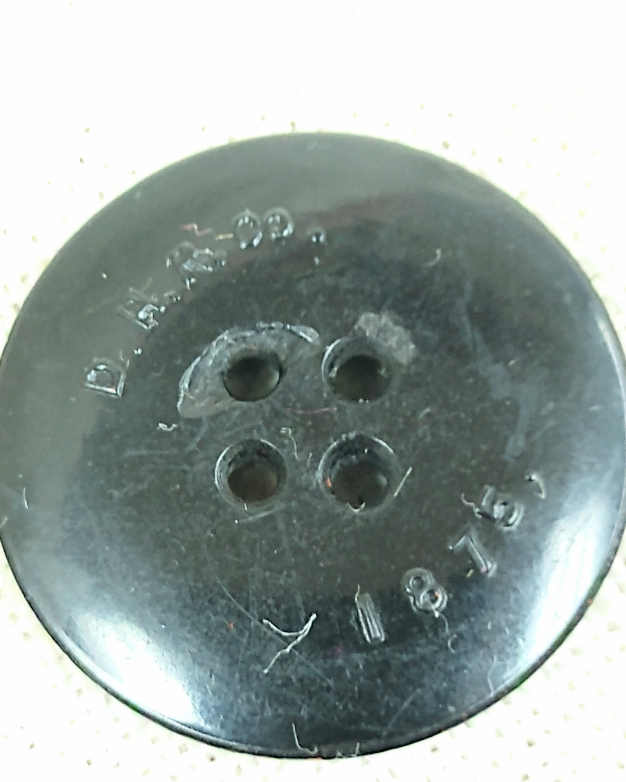 1875 Dickinson Hard Rubber Sew Thru Button 25mm One Inch Collector ...