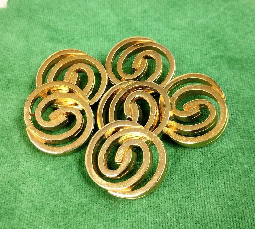 Six Couture Metal Self Shank Buttons 22mm 7/8 Clothing Restoration ...