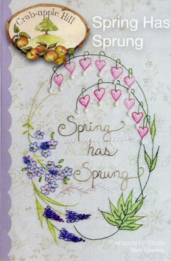 Spring Has Sprung Embroidery Pattern Crabapple Hill Studio Meg | Etsy