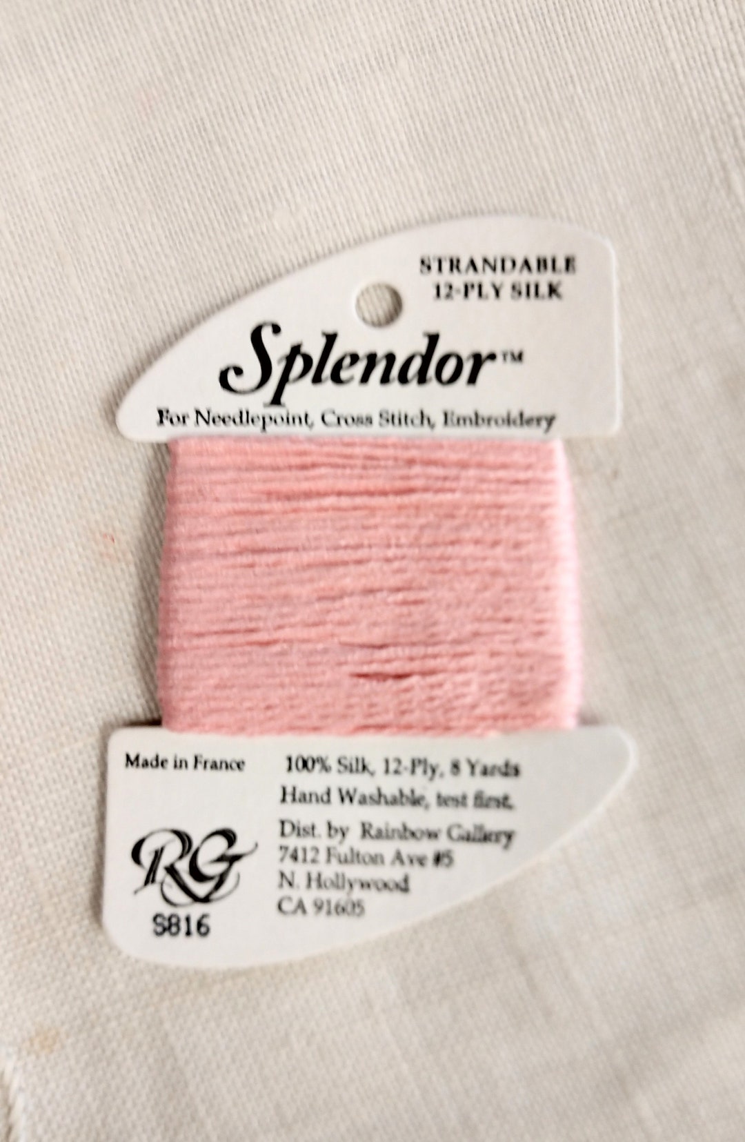 Pink Splendor Rainbow Gallery 12-ply Silk S816 Eight Yards Cross Stitch ...