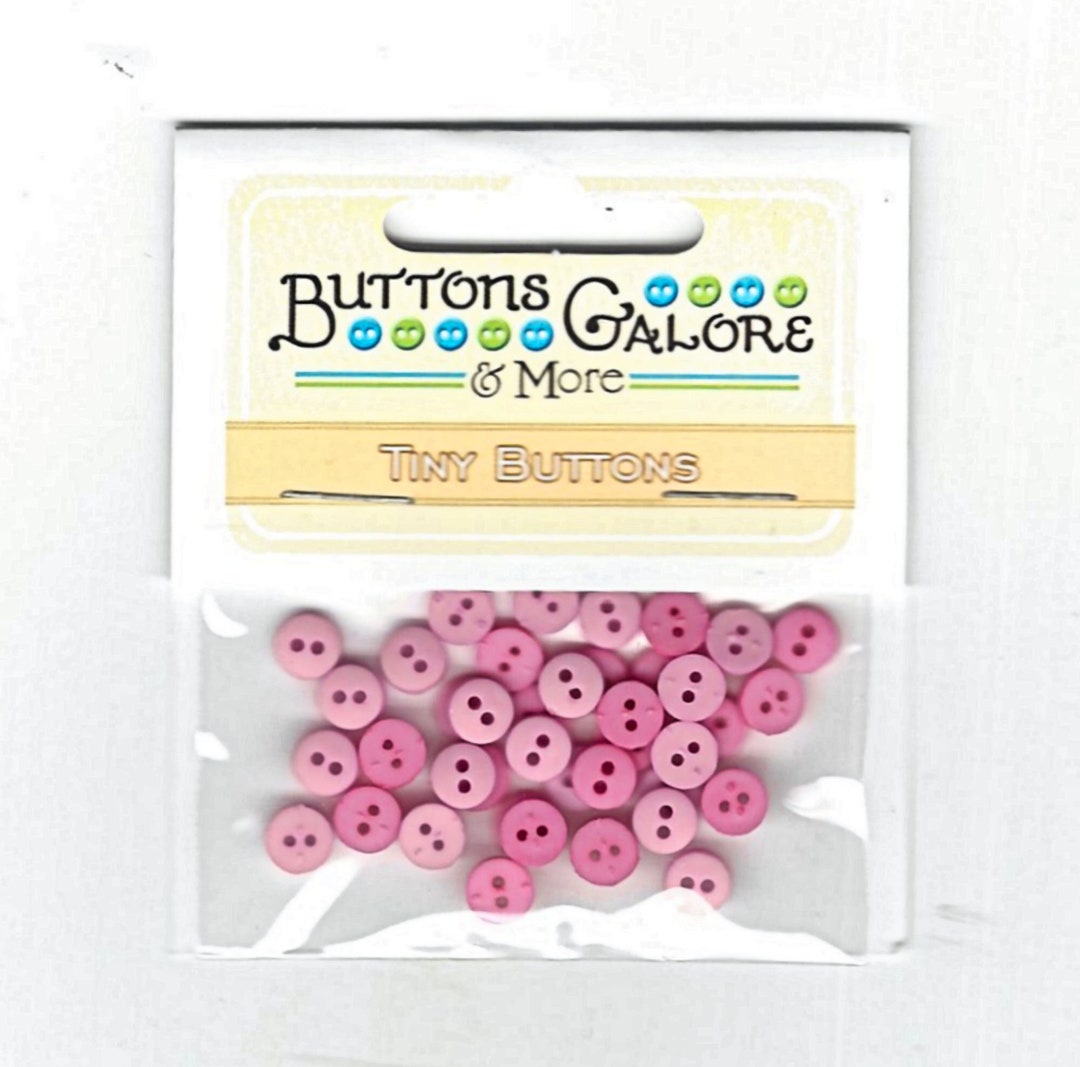 Tiny Pink Plastic Buttons 1/4 Dome Top Matte Finish Buttons Galore Pack ...
