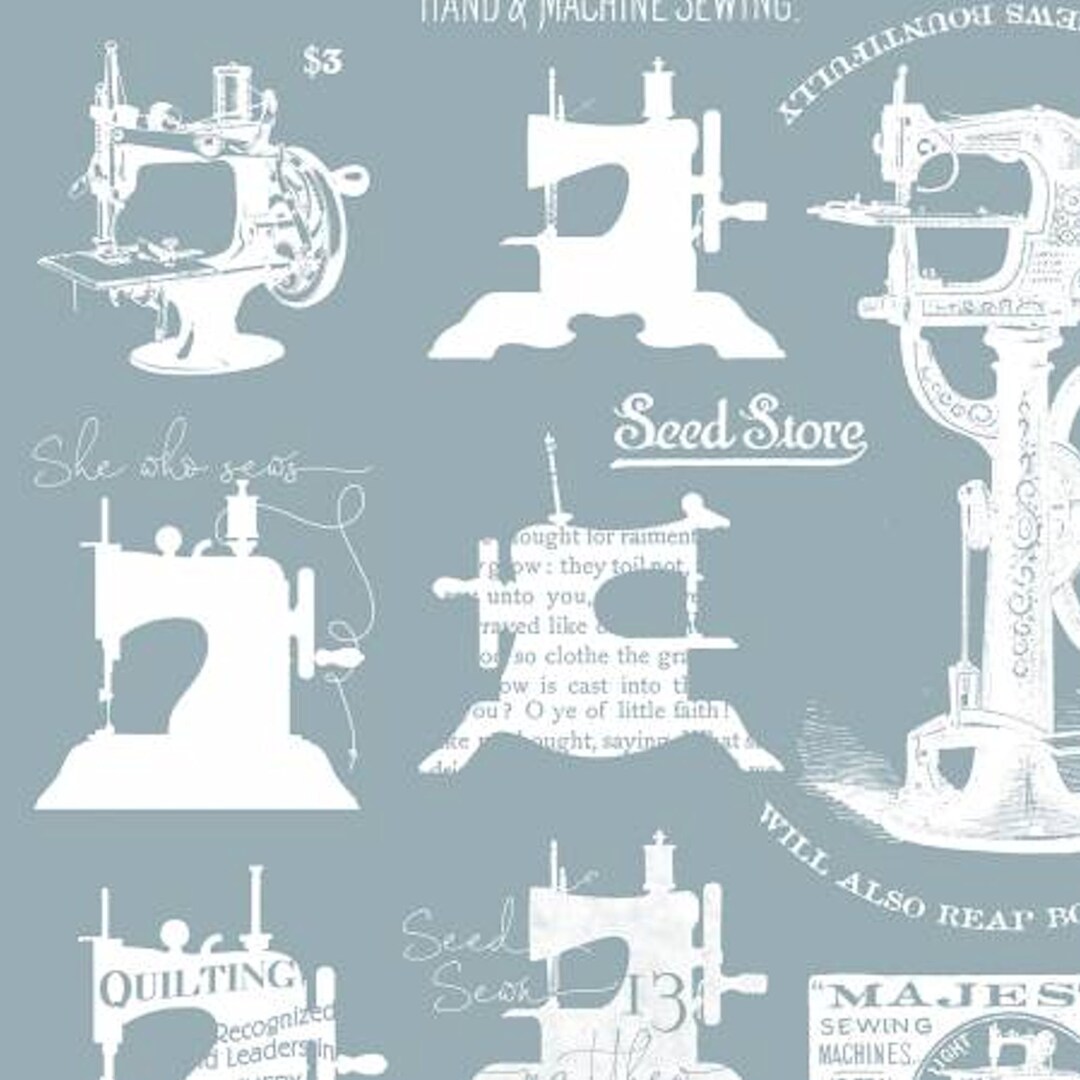 Sewing Machine Fabric: Blue Cotton Home Decor, 57"/58" Wide - Etsy