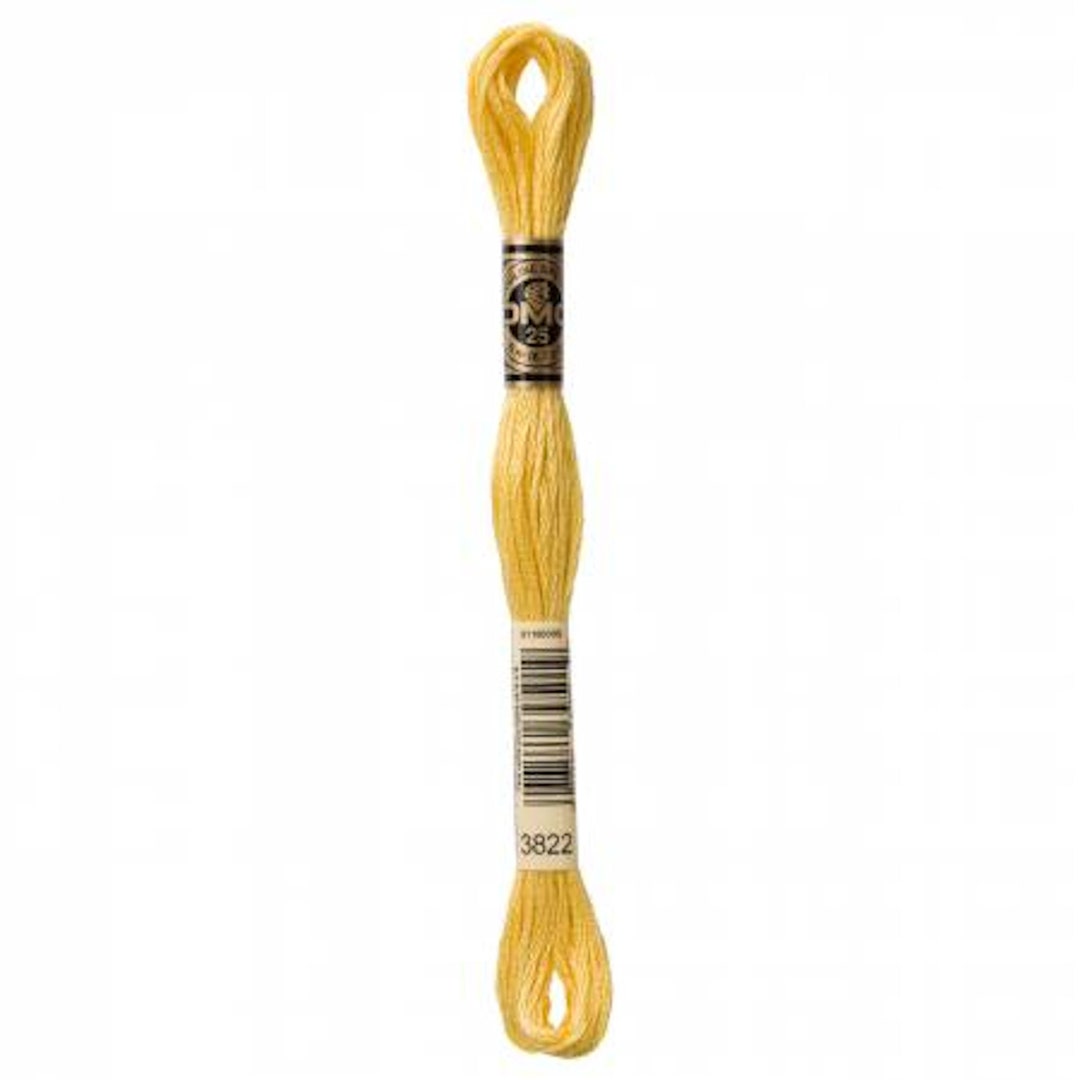 DMC 3822 Light Straw Six Strand Embroidery Floss 100% Cotton 8.7 Yards ...