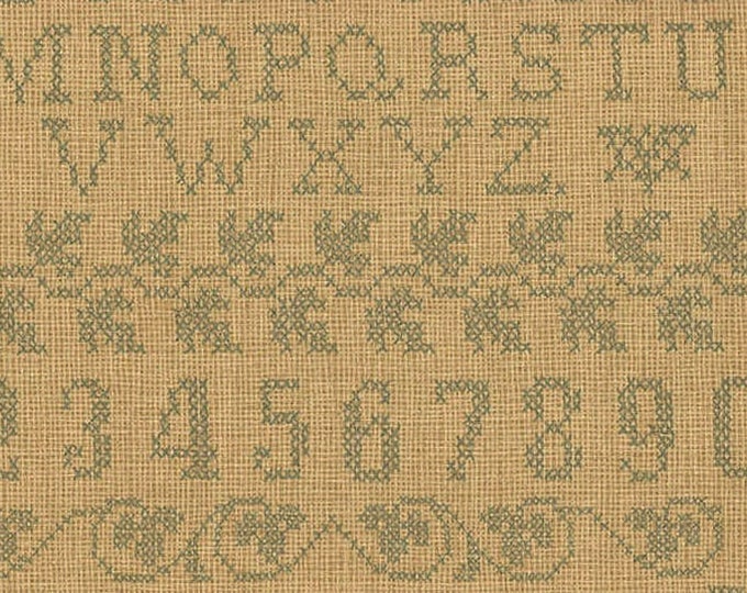 Dusty Blue Alphabet Sampler Moda Quilt Fabric Blackbird Designs Three ...