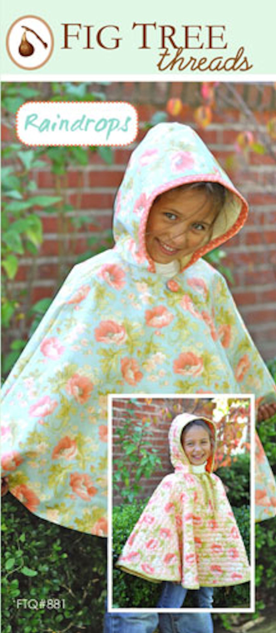 Rain Cape Quilted Poncho Sewing Pattern: Fig Tree Quilts - Etsy