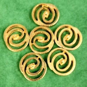 Six Couture Metal Self Shank Buttons 22mm 7/8" Clothing Restoration ...