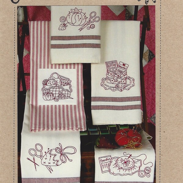 Redwork Embroidery - Etsy