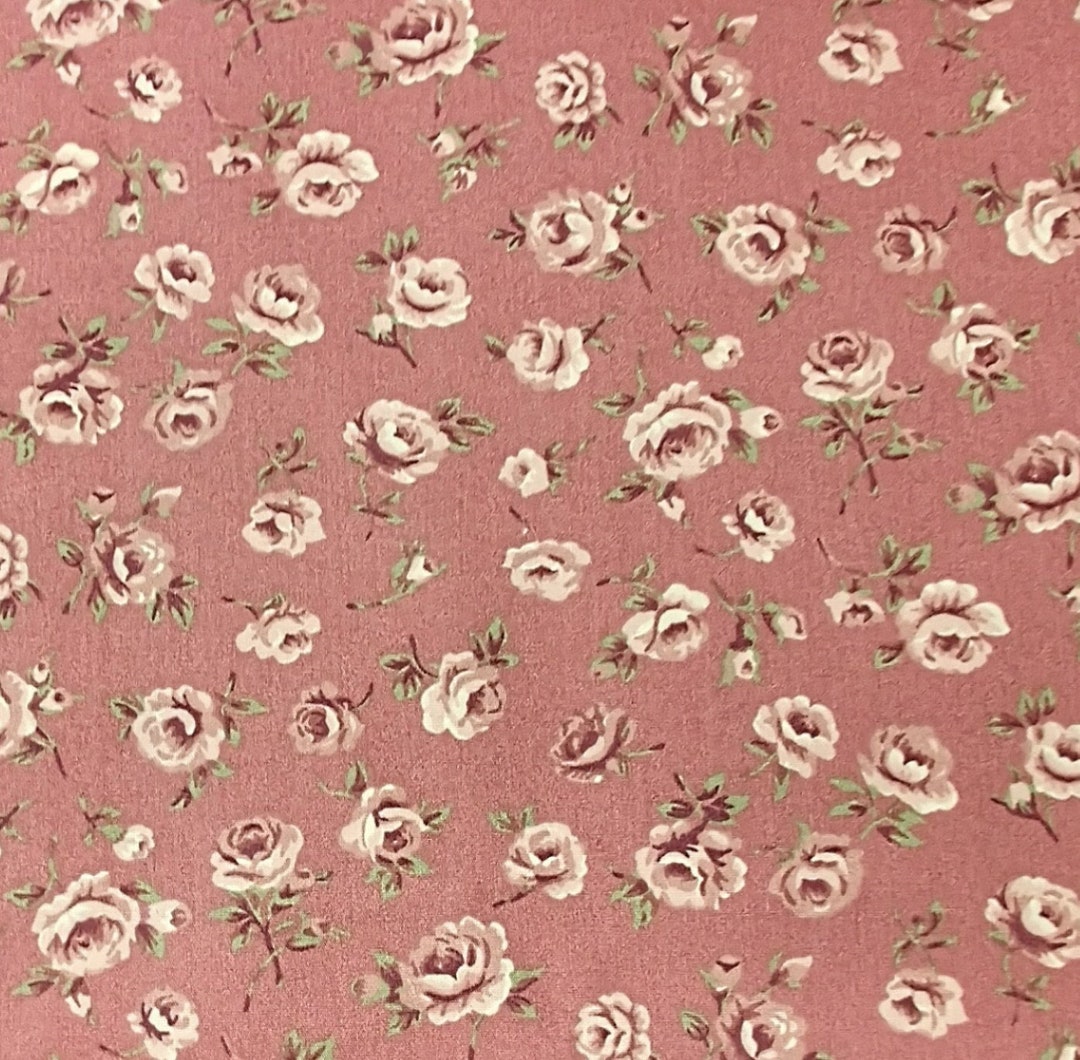 Pink Roses Quilt Fabric Exclusively Quilters Classic 100% Cotton by the ...