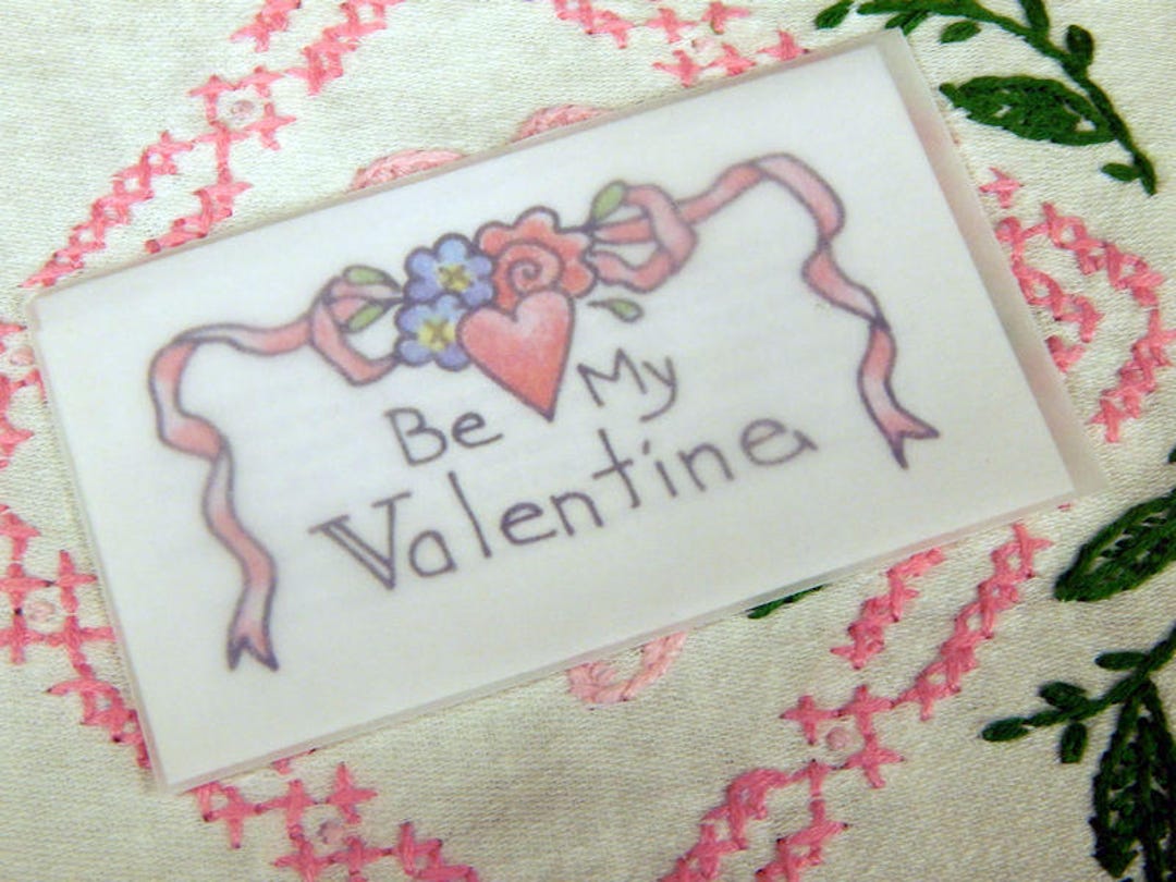 Be My Valentine Embroidery Pattern – Crayon Color Design (2x3.5") - Etsy