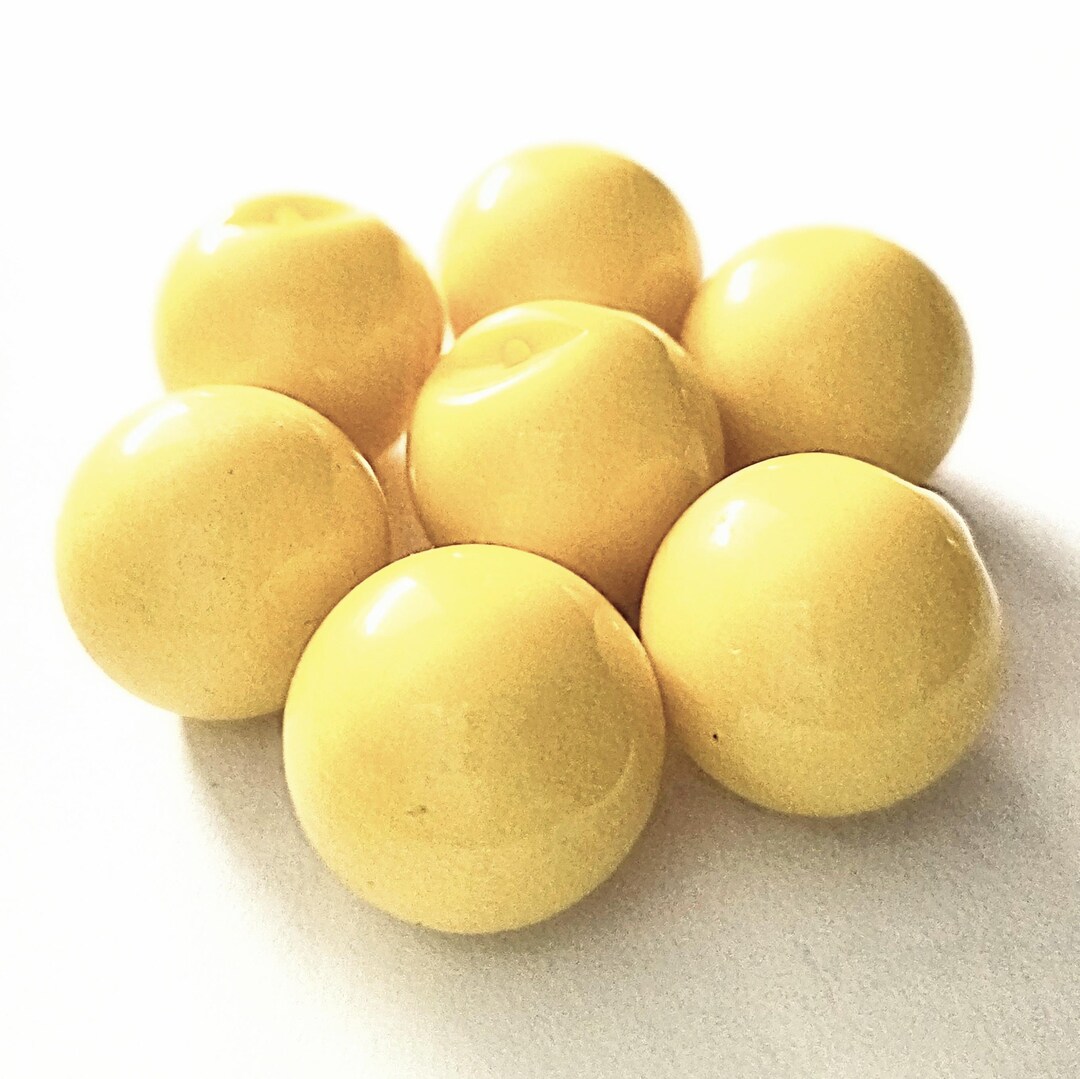 Vintage Pale Yellow Ball Buttons, Set of 7 (19mm) - Etsy