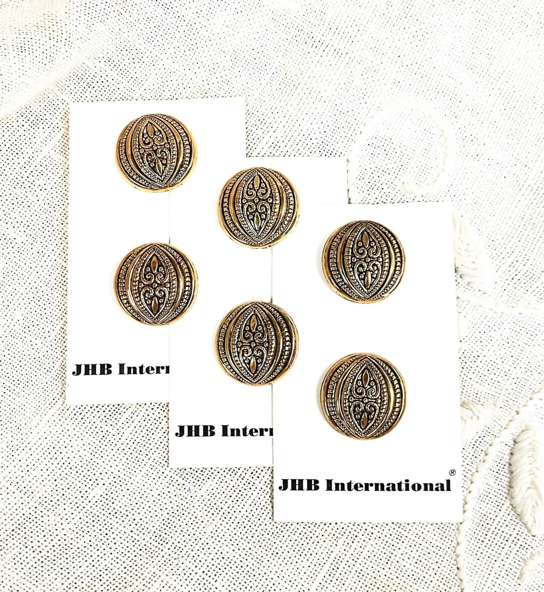 Three Cards Goldtone Self Shank Buttons 7/8" 22mm J H B International ...