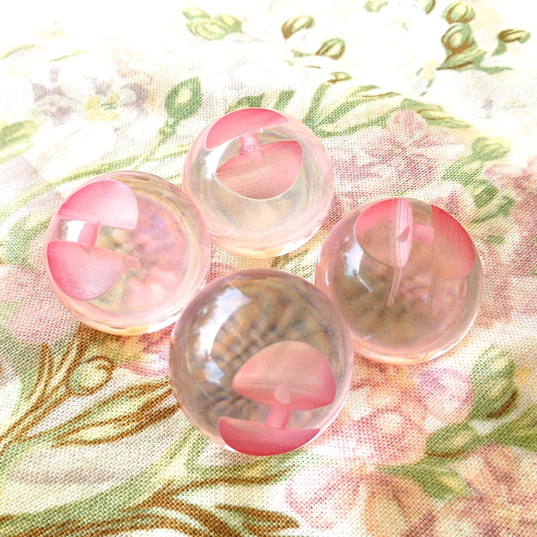 Very Pale Pink Translucent Plastic Ball Buttons 22mm 7/8" Self-shank ...