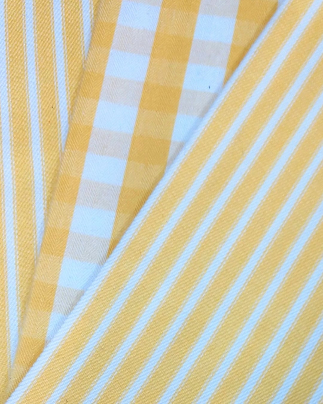 Yellow White Moda Ticking Fabric 100% Cotton Three Piece Bundle - Etsy