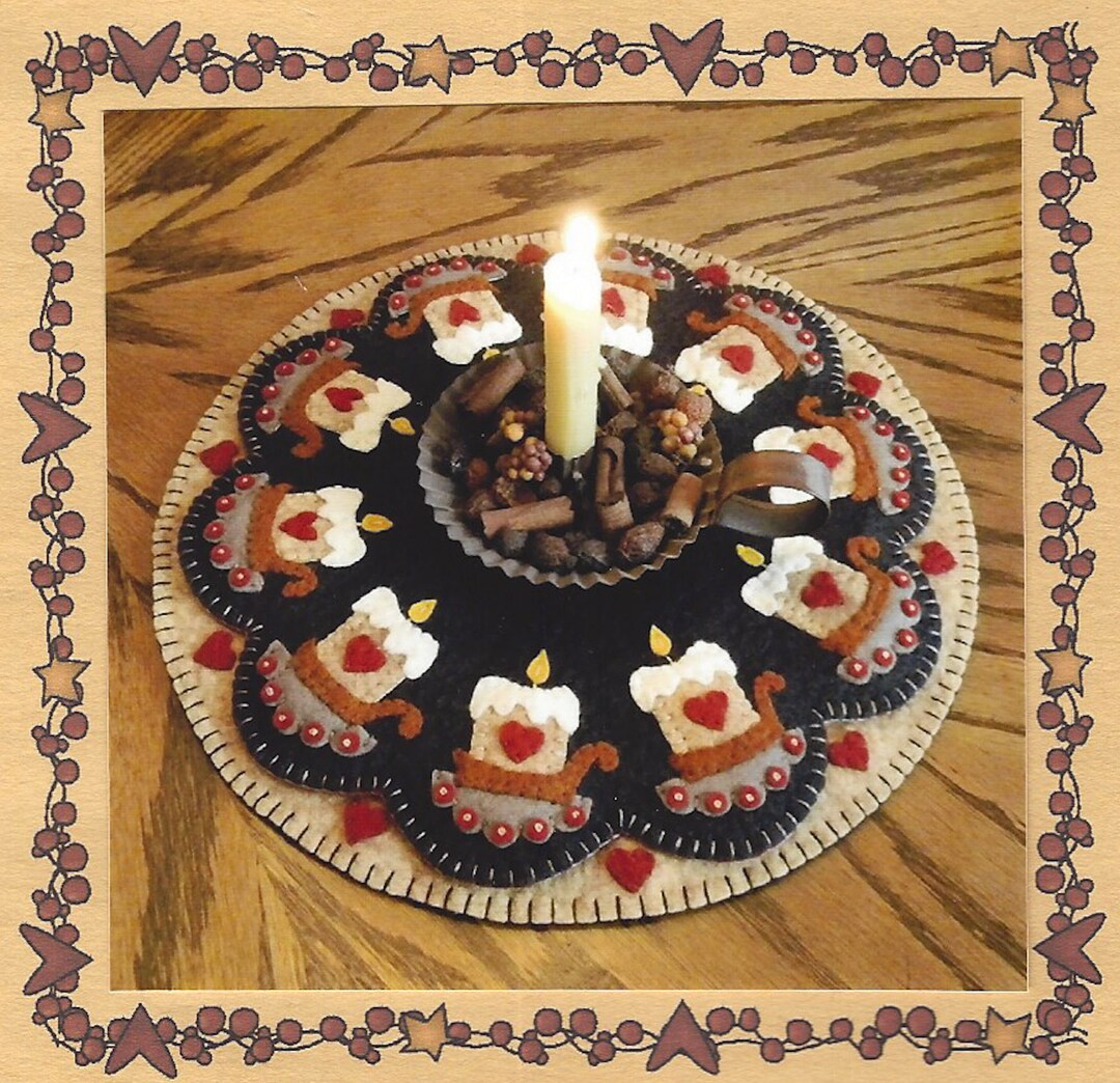 Birthday Candles Wool Felt Applique Candle Mat Pattern Prim Candles ...