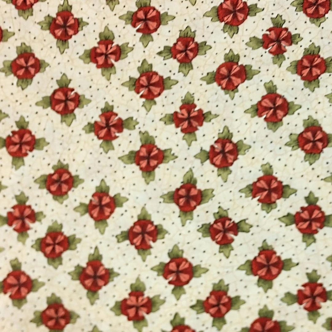 Red Floral Quilt Fabric: Kathy Schmitz Ruby's Flower Garden Cotton by ...