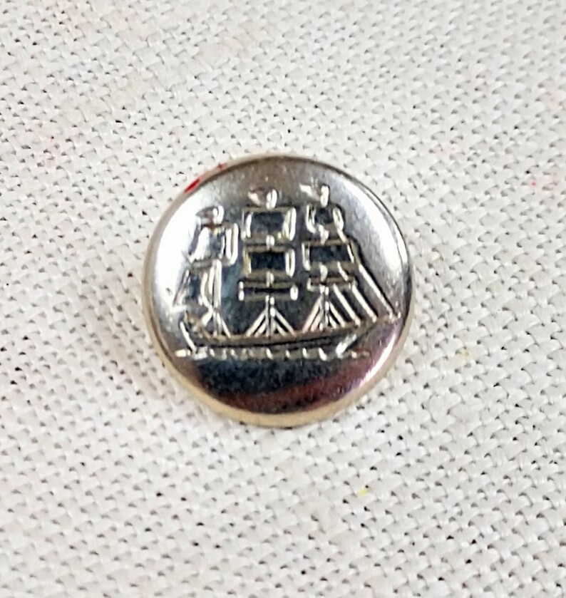 Clipper Ship Loop Shank Metal Button 15mm 5/8" Sewing Supply by the ...