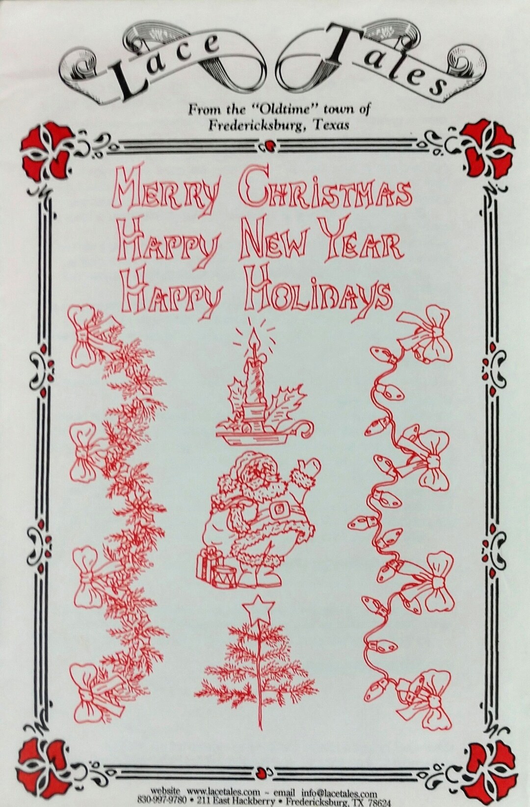 Merry Christmas Redwork Hot Iron Transfer Pattern Lace Tales - Etsy