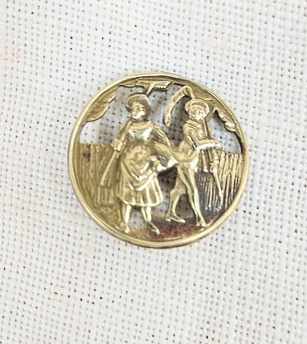 One Piece Pierced Brass "reapers" Button 22mm 7/8" Collector Button - Etsy