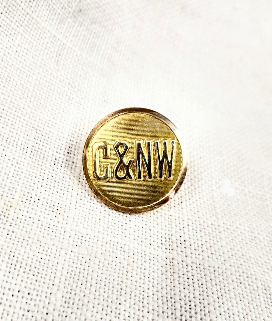 Chicago and North Western Railroad Button 22mm 7/8" Waterbury Backmark ...