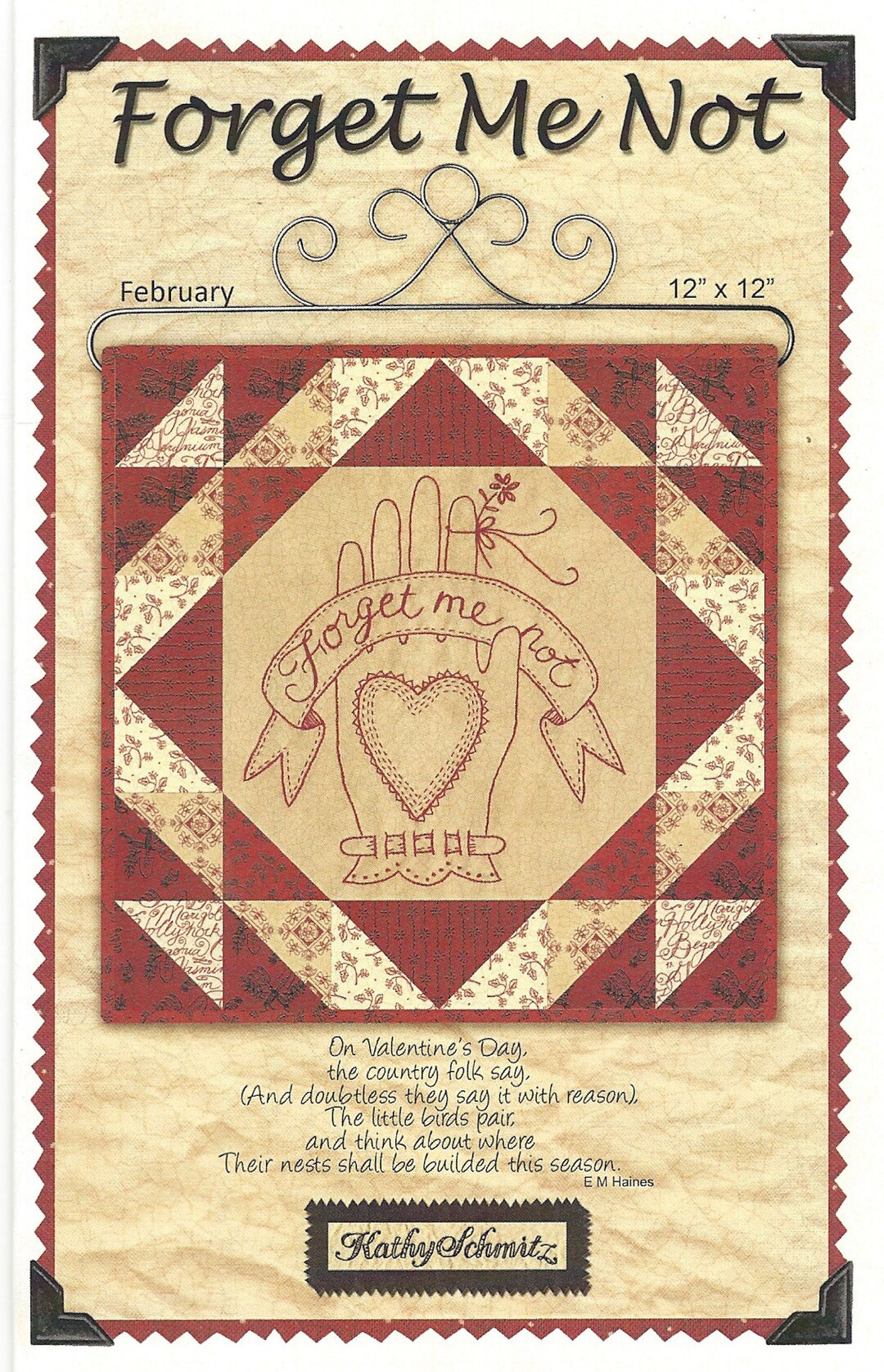 Forget Me Not Embroidery Quilt Pattern Kathy Schmitz Studio A Patchwork Year 12" X 12" - Etsy