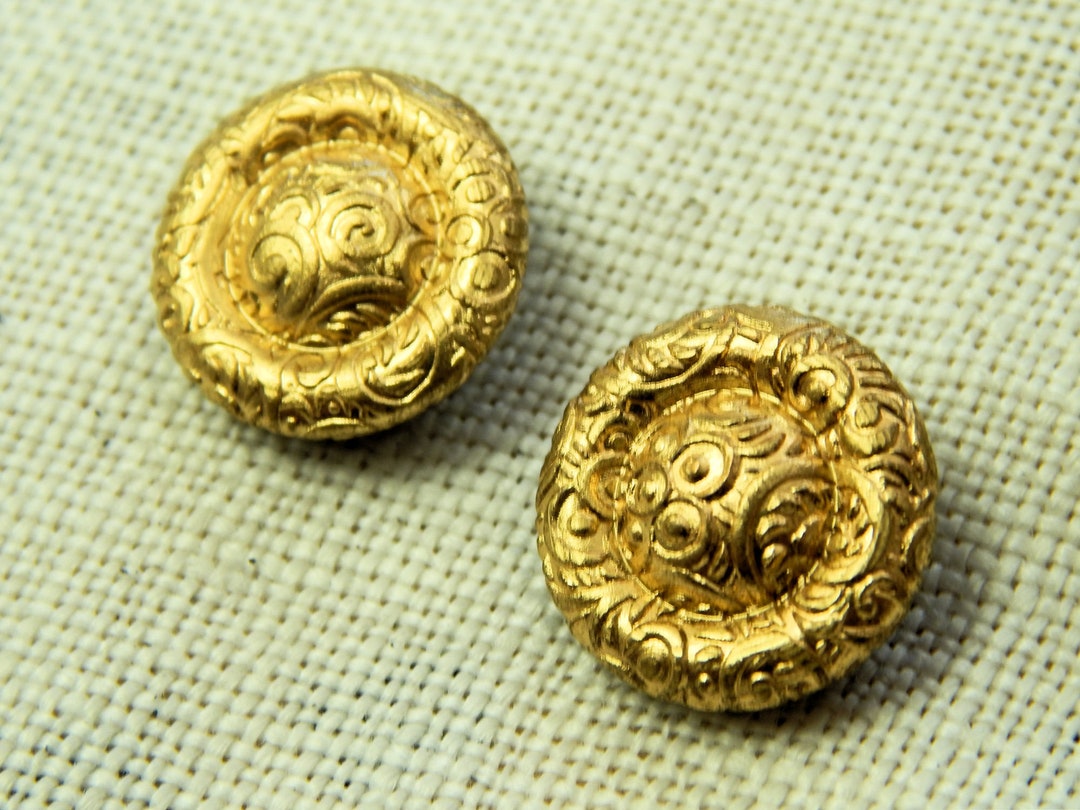 Gold Wash Self Shank Buttons 15mm 5/8 Conjunto de dos Botones de ...