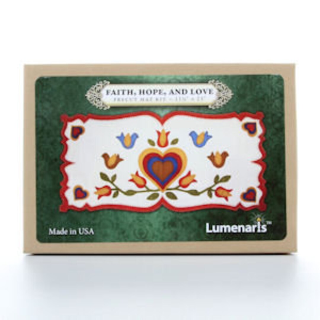 Faith Hope Love Mat 12" X 24" Kit Pattern Wool Felt Floss by Luminaris ...