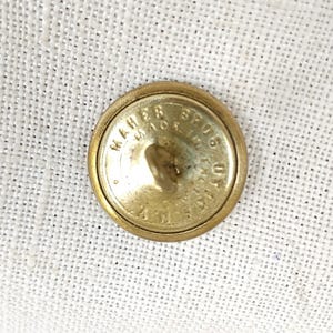 Antique Post Office Brass Uniform Button Maher Bros Utica NY 23mm 15/16 ...
