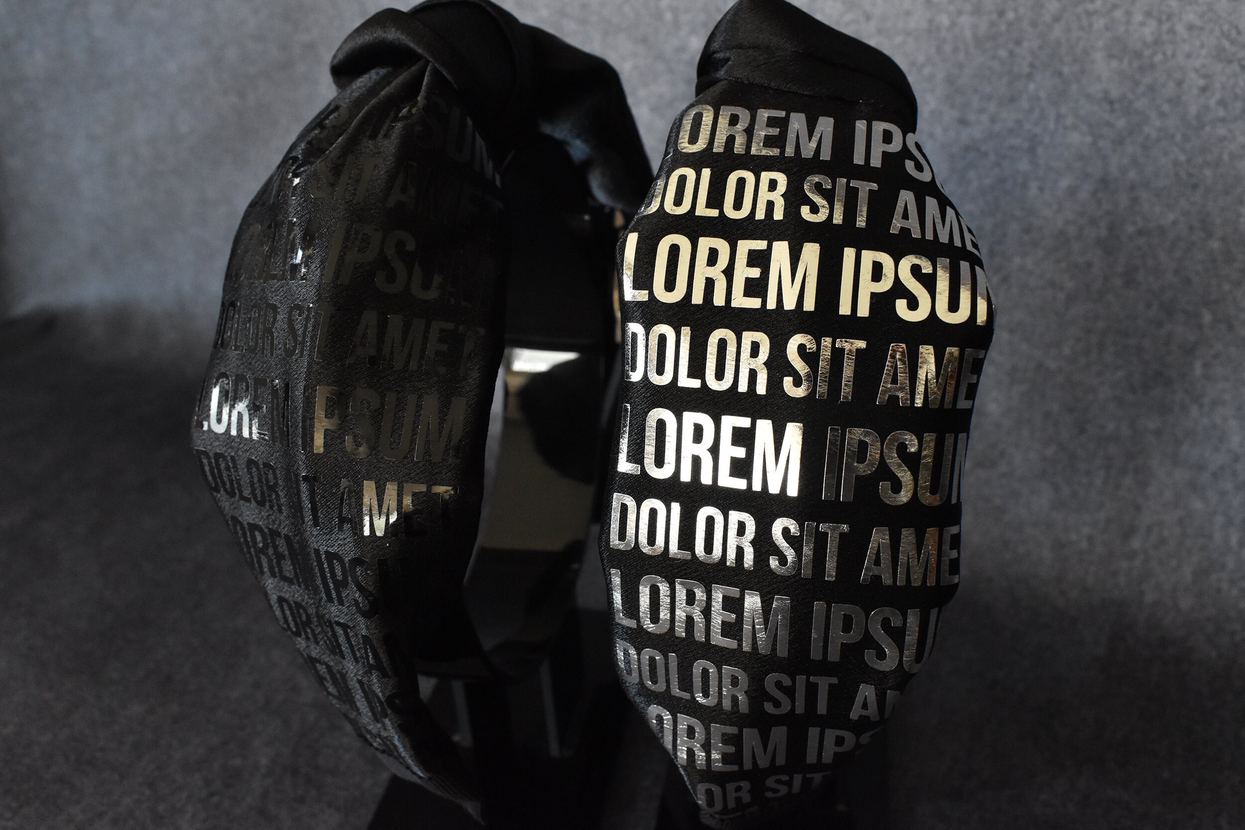 Lorem Ipsum Greek Text Knot Headband Black Type graphic | Etsy