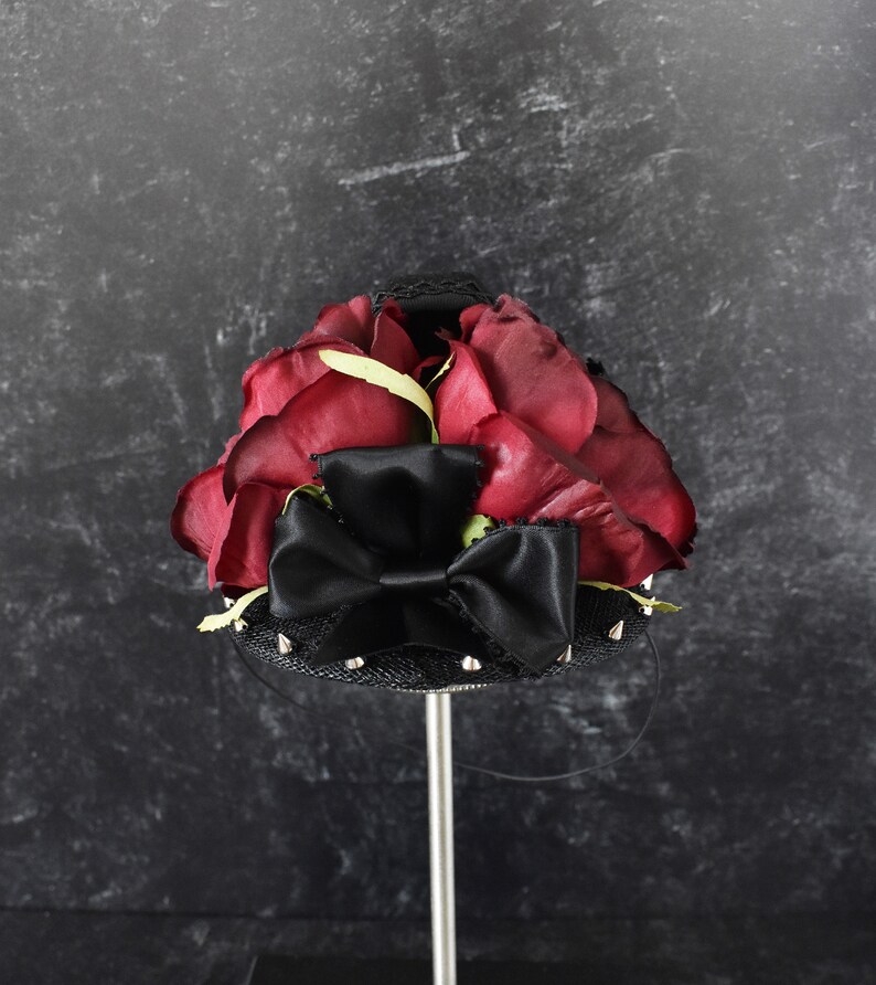 Goth Fascinator With Black Coffin Vintage Ribbons Studs and - Etsy