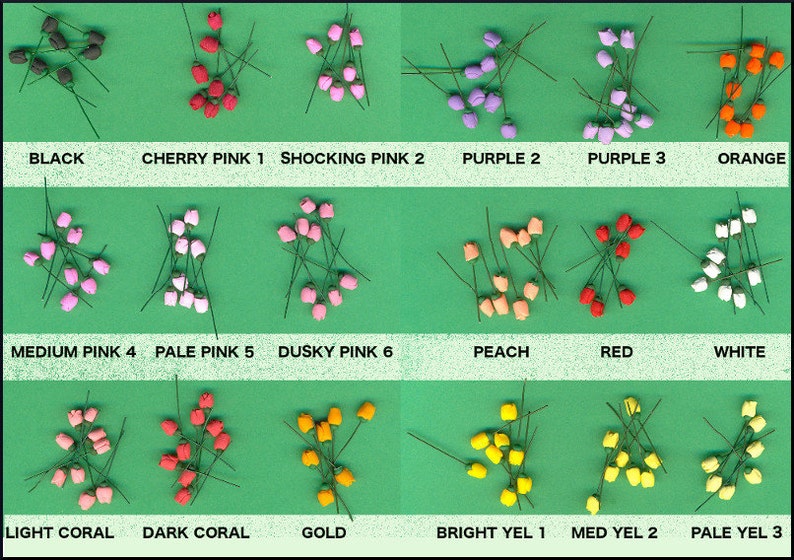 100 Miniature Roses With Leaves, Dollhouse Scale, Use for Crafting - Etsy