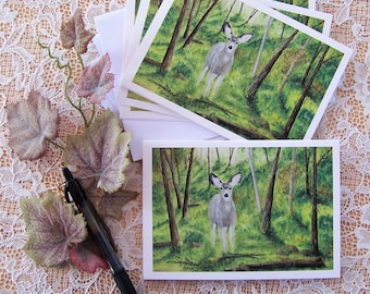 Animal Cards Set of 10 in White or Light Ivory With Matching - Etsy