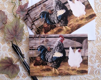 Chicken Note Cards Set of 10 With Matching Envelopes - Etsy