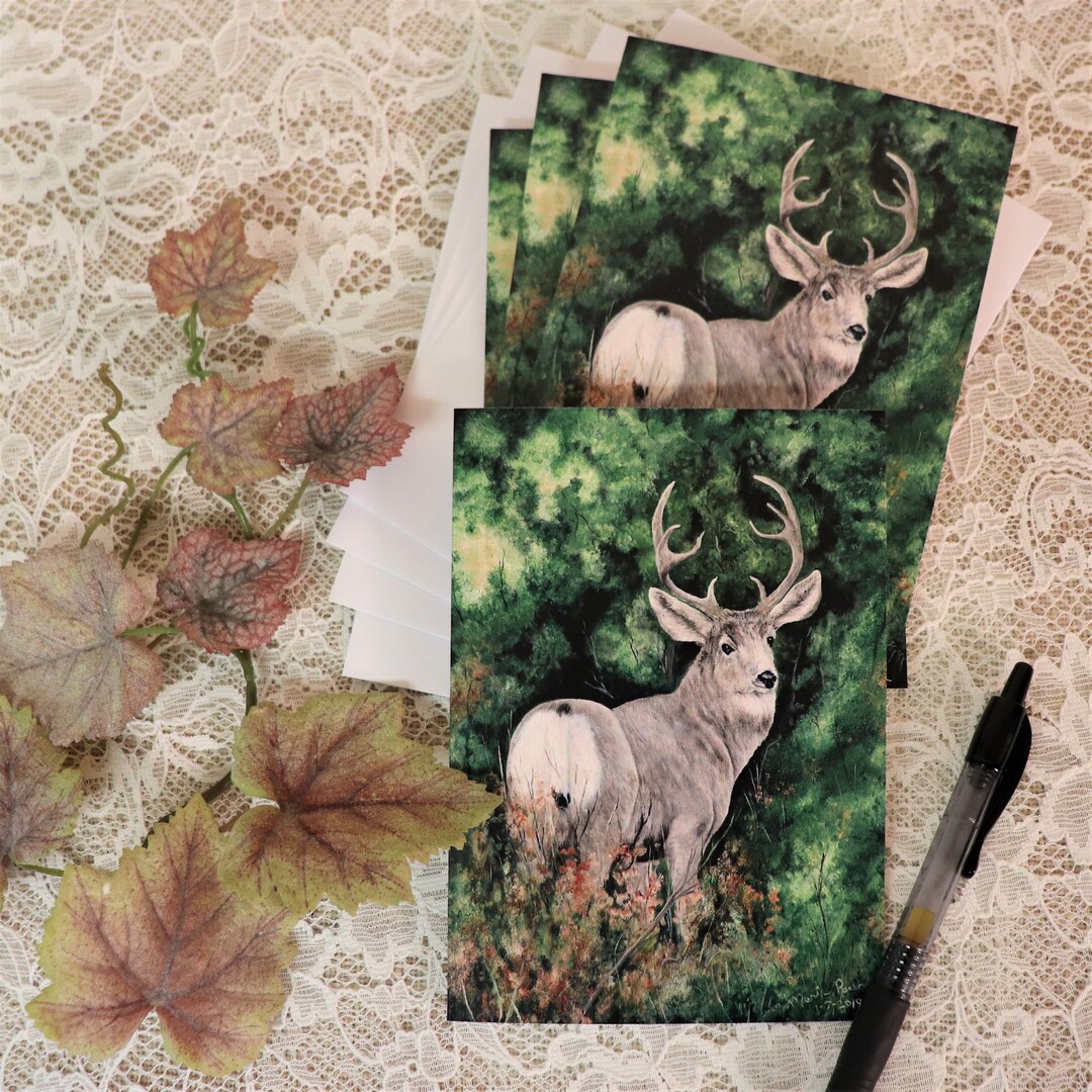 Mule Deer Note Cards, Wildlife Note Cards, A Set of 4 Cards - Etsy