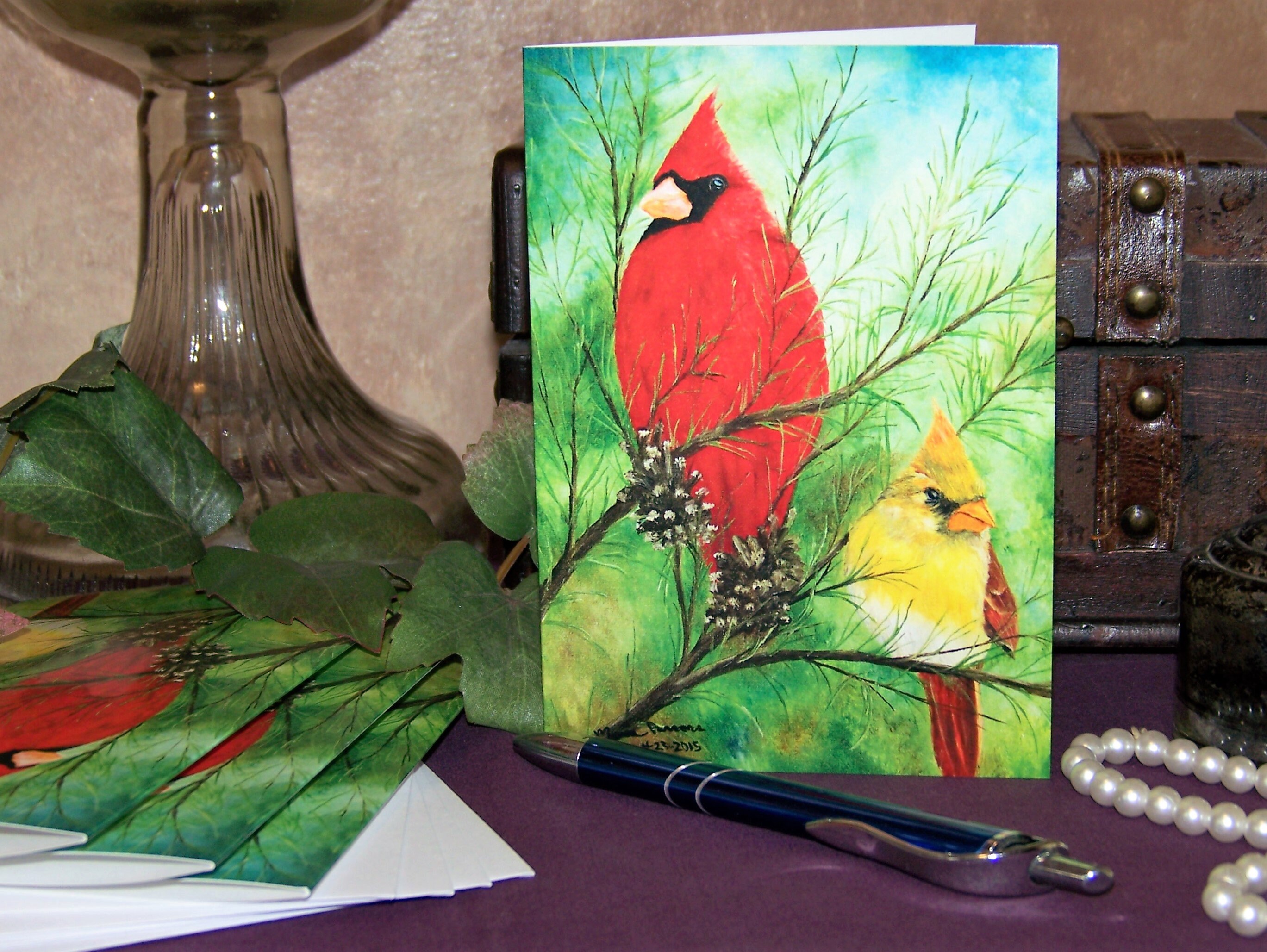 Cardinal Note Cards Cardinal Stationary A Set of 4 Cards - Etsy