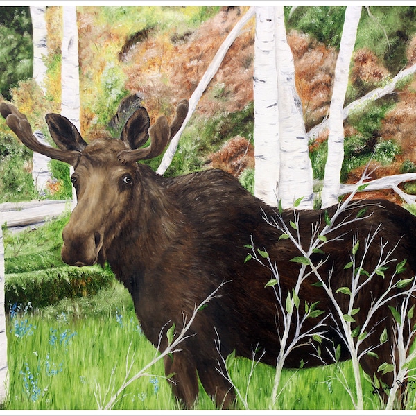 Moose Painting - Etsy