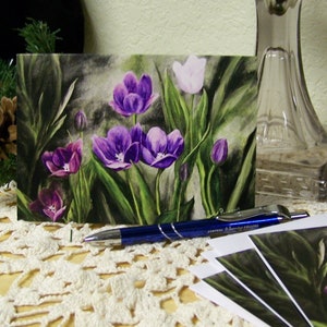 Tulip Note Cards, Tulip Stationary, A Set of 4 Cards - Etsy