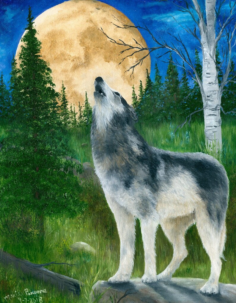 Wolf Art Print, Wildlife Art Print, Matted and Signed Art Print 8x10 ...