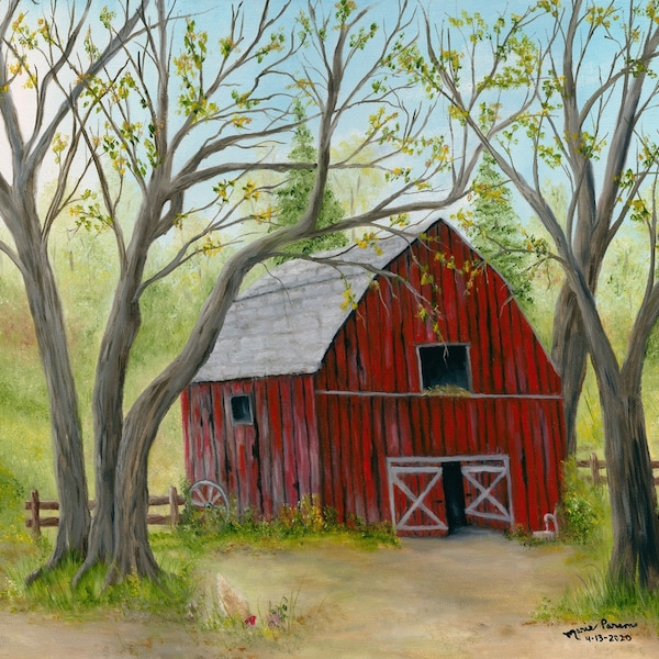 Old Barn Painting - Etsy