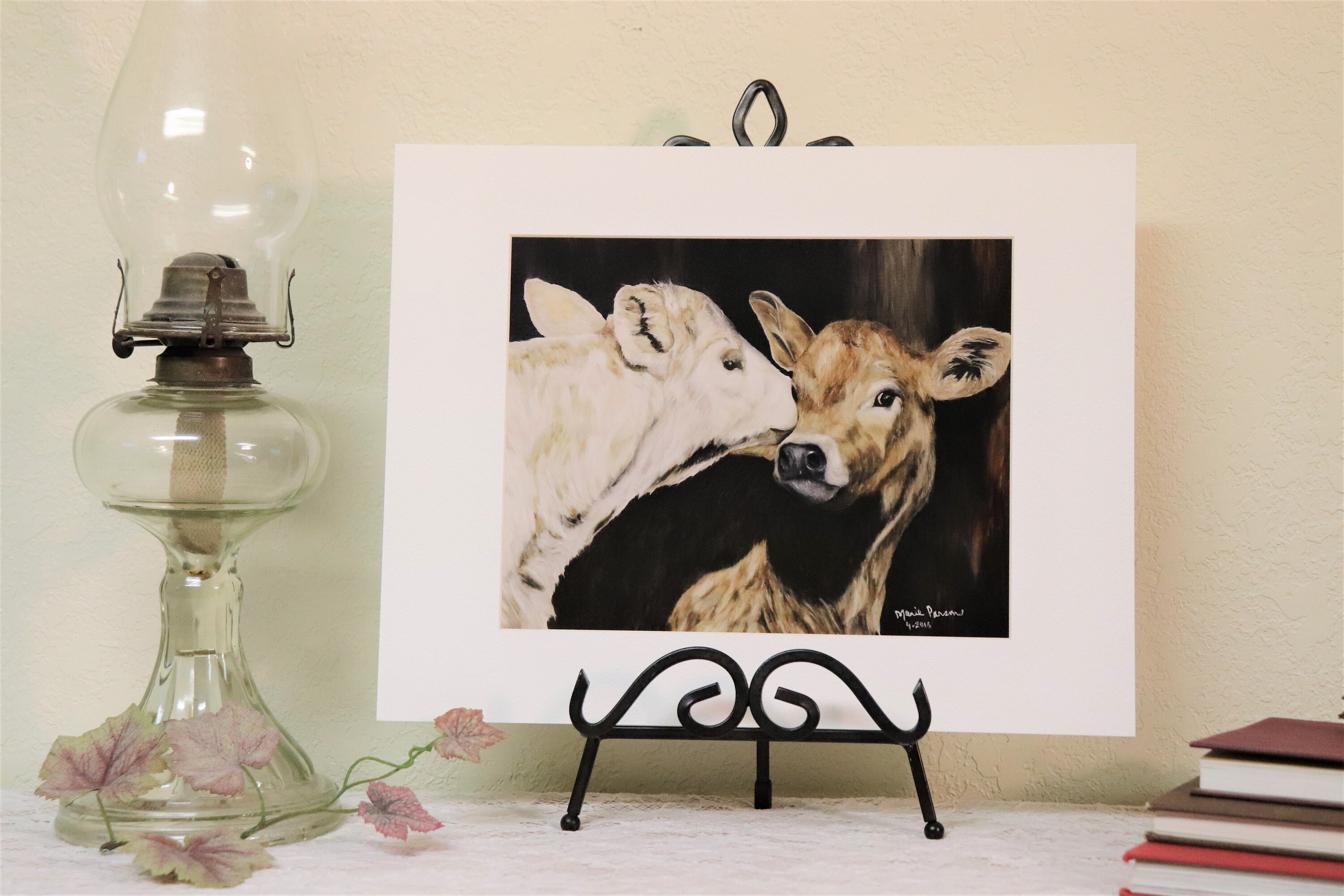 Cow Art Print, Western Art Print, Matted and Signed Art Print 8x10 Inch ...