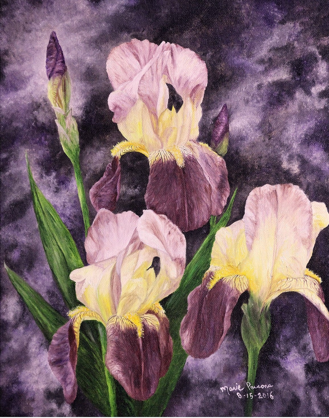 Iris Art Print, Floral Art Print, Matted and Signed Art Print 8x10 Inch ...