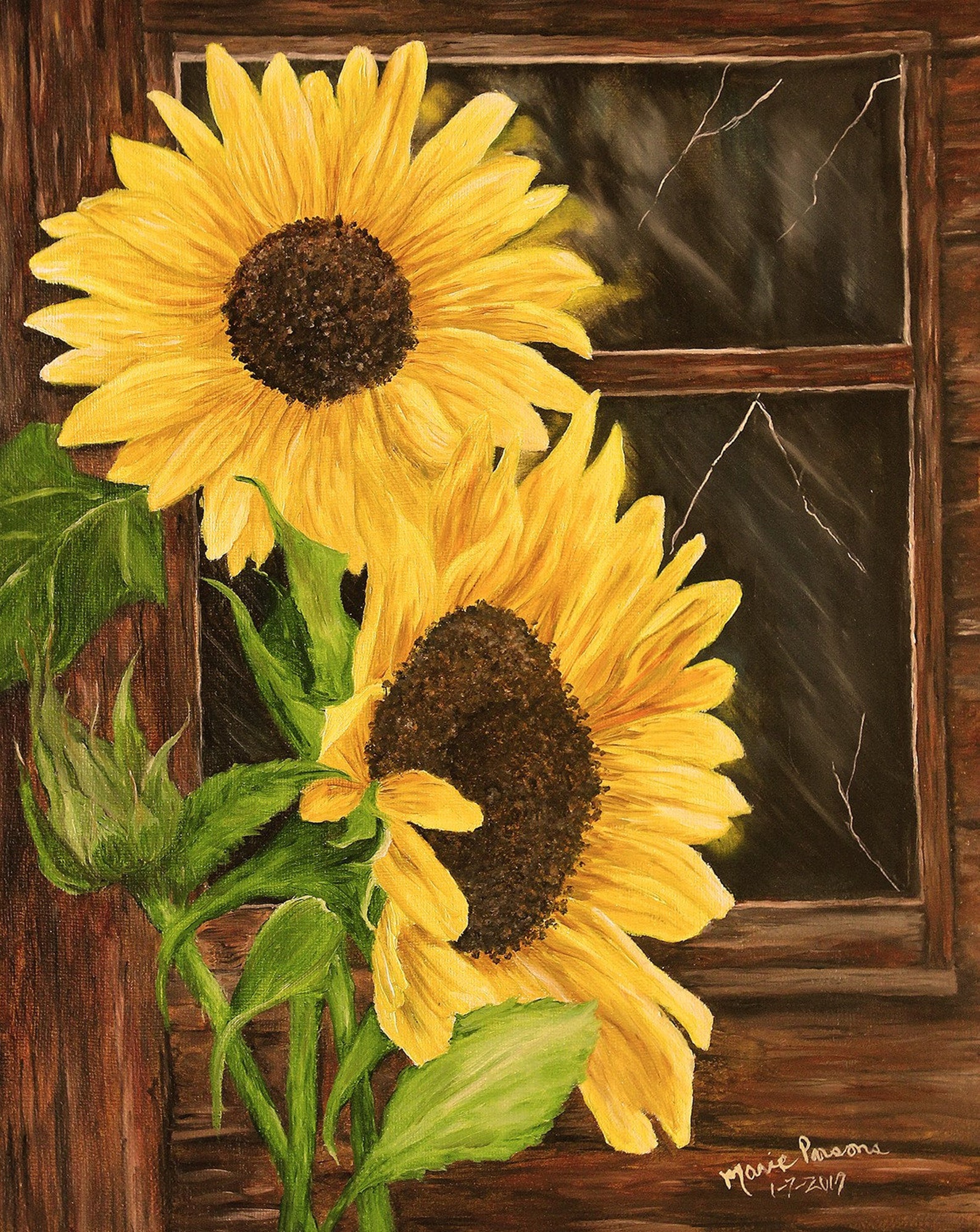 Sunflower Art Print Floral Art Print Matted and Signed Art - Etsy
